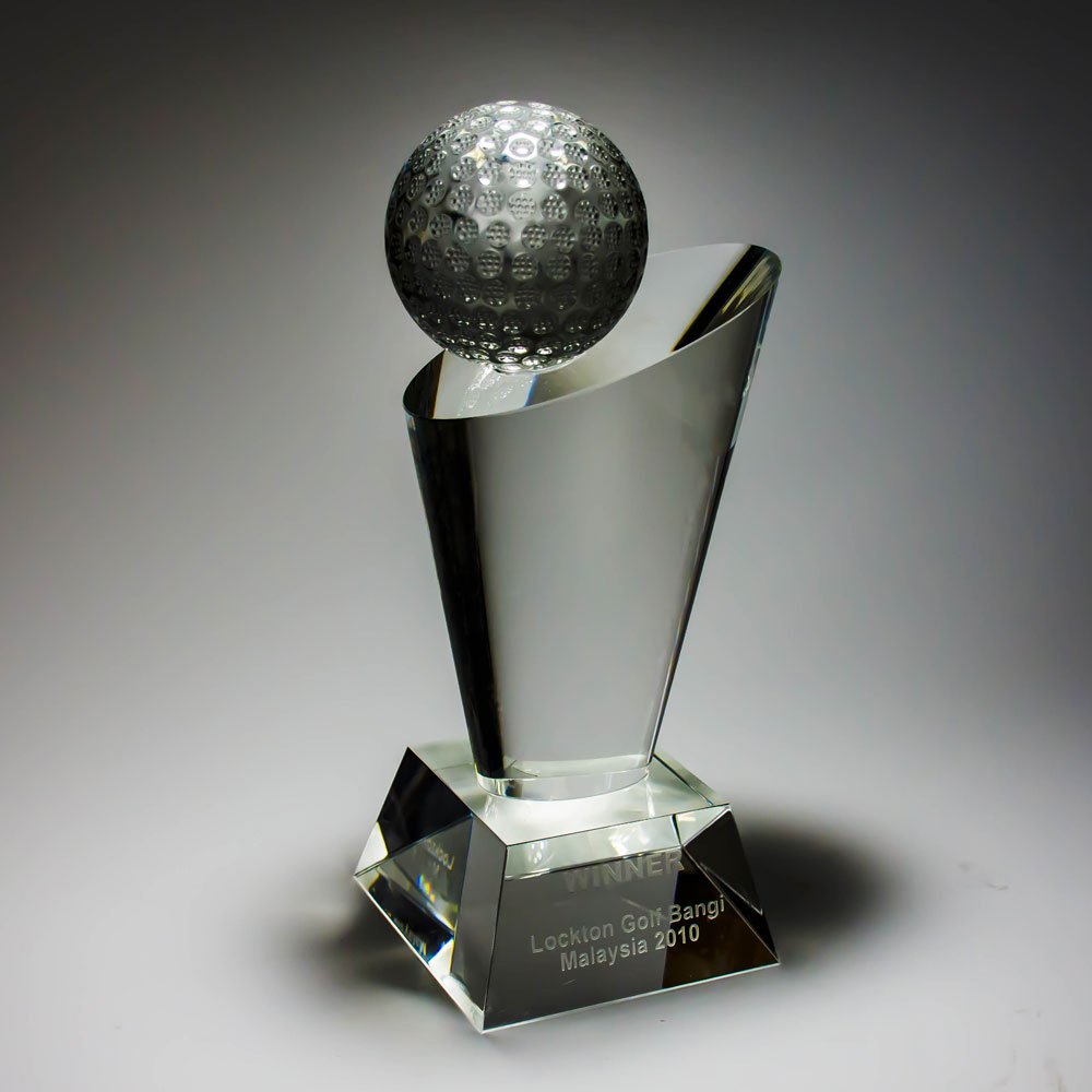 Crystal Golf Trophy In Singapore - Crystallin Marketing